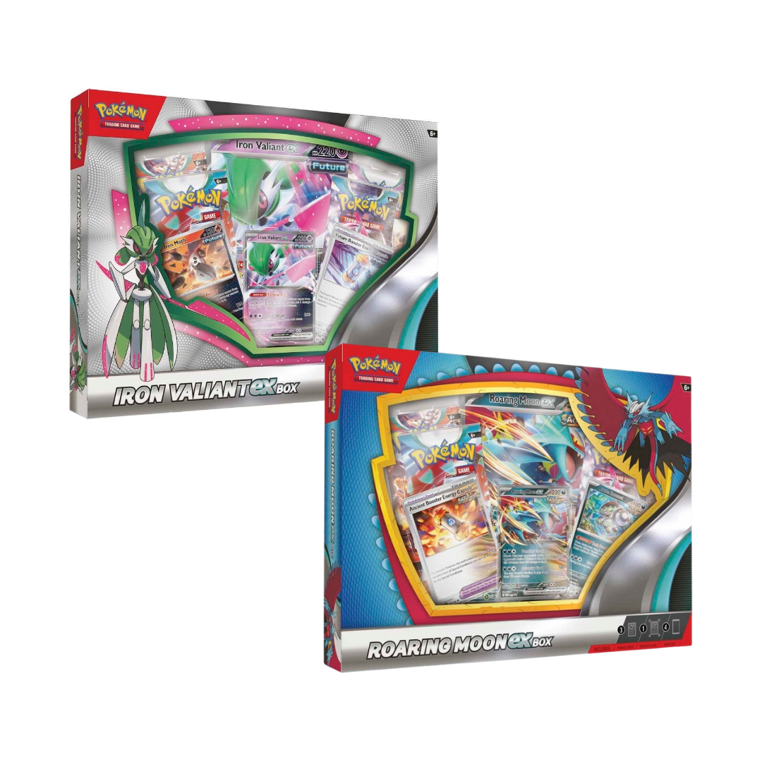 Pokémon TCG Iron Valiant ex Box/ Roaring Moon ex Box – PokéDecks